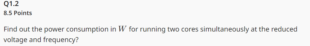Solved 51 Points Consider one CPU core running at VDD=1 V, | Chegg.com