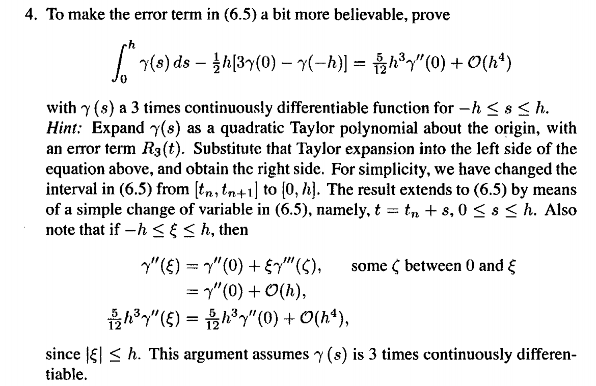 Solved 4. To make the error term in (6.5) a bit more | Chegg.com