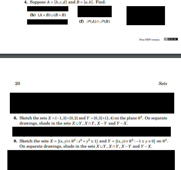 Solved 4b, 4f, 6, 8 ﻿Suppose A={b,c,d} ﻿and B={a,b}. | Chegg.com
