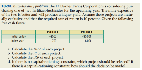 Solved 10-13. (NPV calculation) Calculate the NPV given the | Chegg.com