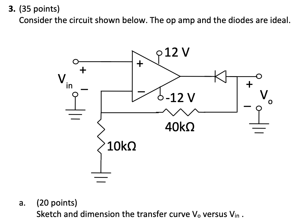 Solved 3. (35 points) Consider the circuit shown below. The | Chegg.com Solved 3. (35 points) Consider the circuit shown below. The | Chegg.com