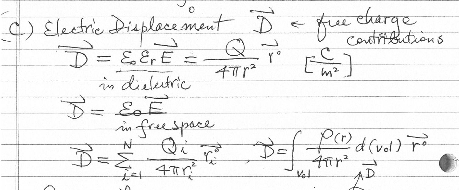 Solved How does D = EoErE = Q/4pir^2? also, what is the | Chegg.com