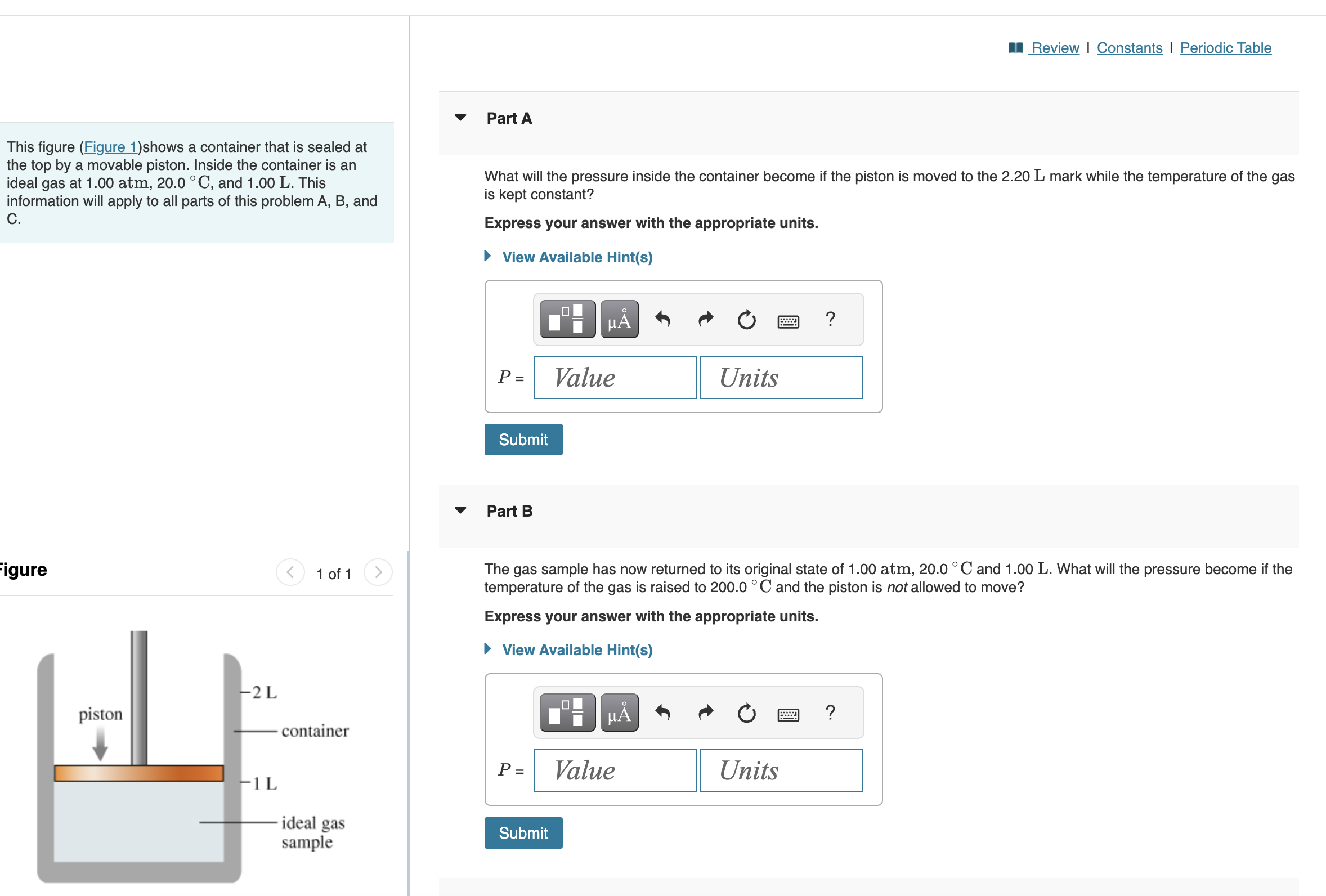 Solved This figure (Figure 1)shows a container that is | Chegg.com