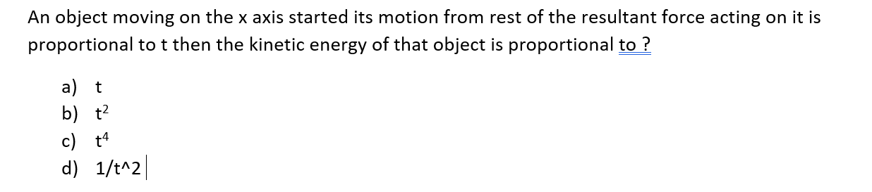 Solved An object moving on the x axis started its motion | Chegg.com