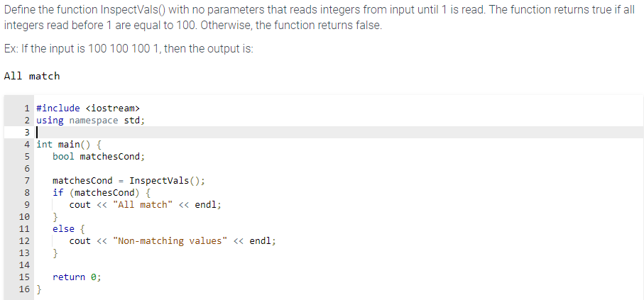 Solved Define the function InspectVals 0 with no parameters | Chegg.com