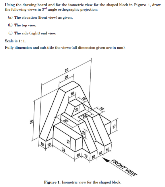 Solved Using the drawing board and for the isometric view | Chegg.com