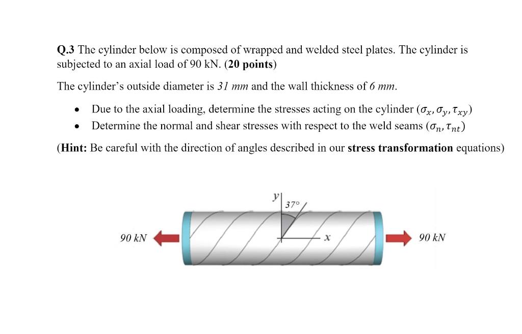 Solved Q.3 The cylinder below is composed of wrapped and | Chegg.com