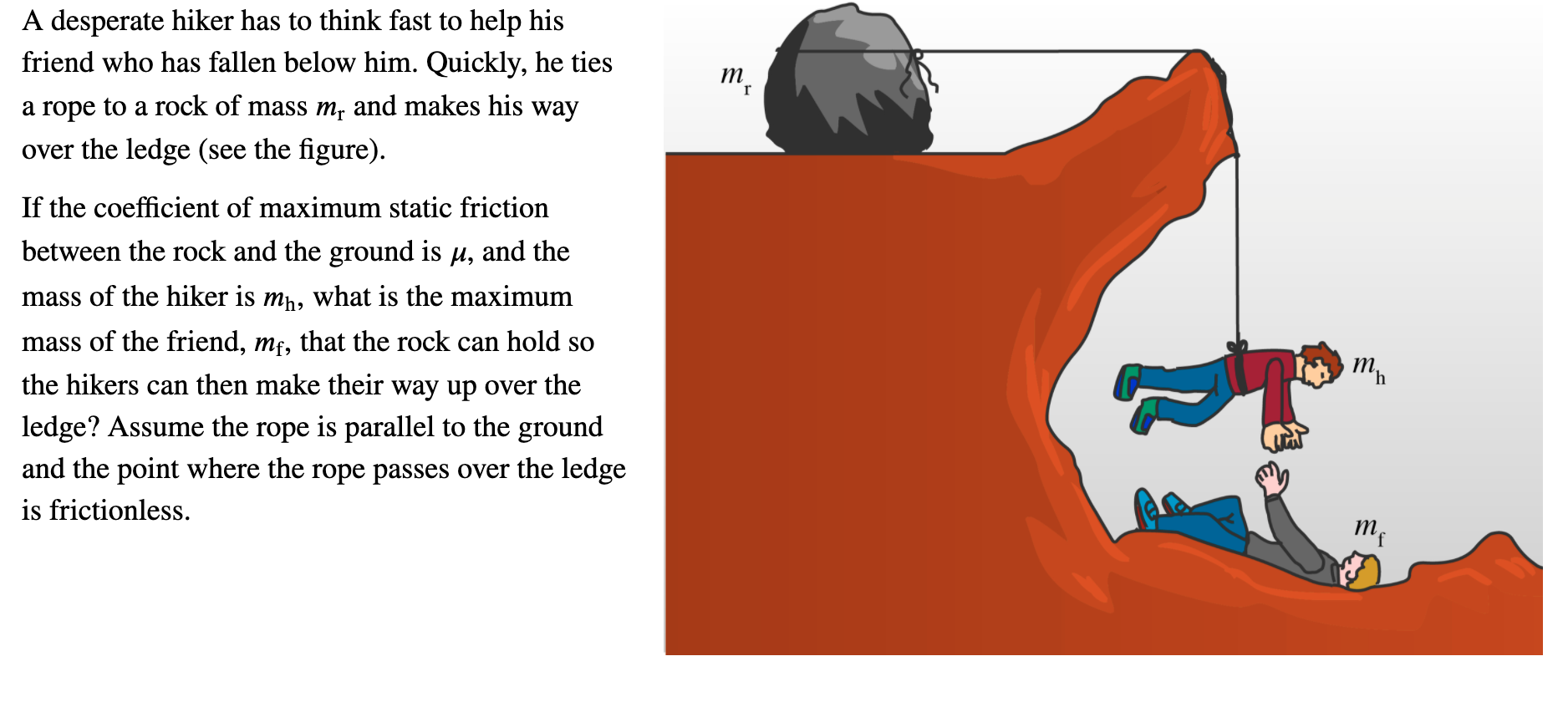 Solved A desperate hiker has to think fast to help his | Chegg.com
