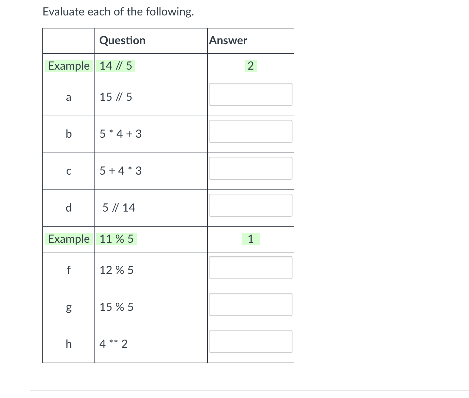 Solved Evaluate each of the following. | Chegg.com