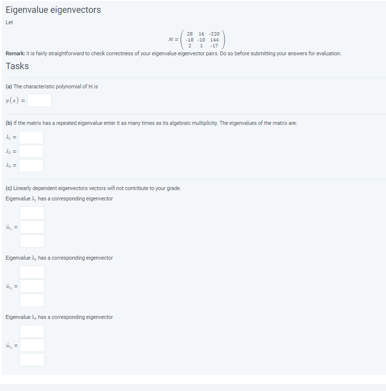 Solved Eigenvalue | Chegg.com