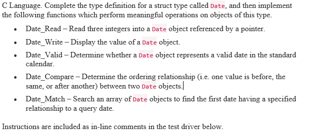 Solved C Language. Complete the type definition for a struct | Chegg.com