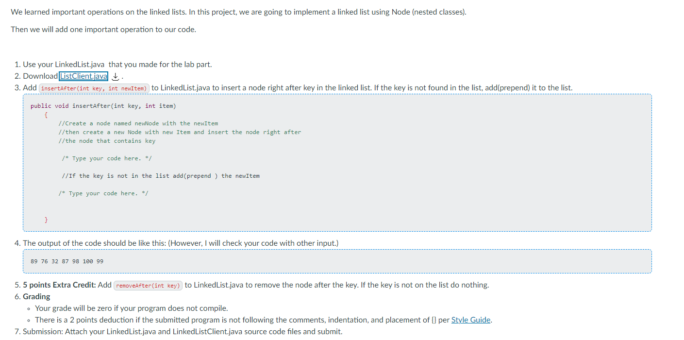 Solved public class ListClient { public static void | Chegg.com