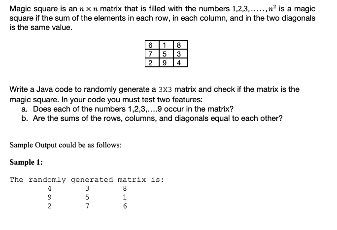 Solved Write a Java code without using Arrays to randomly | Chegg.com