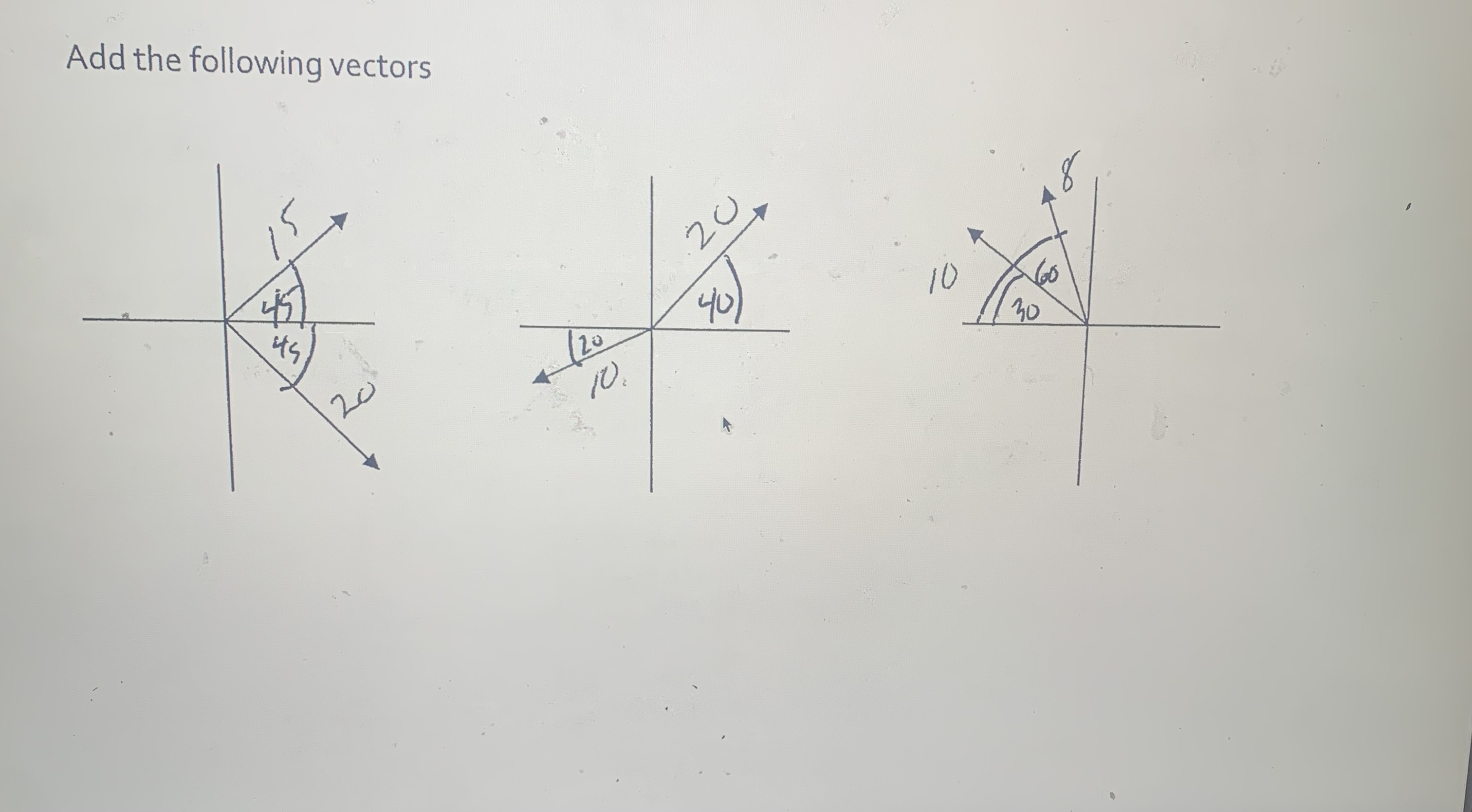 Solved Add the following vectors | Chegg.com