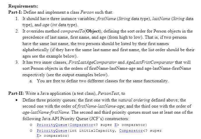 Solved Requirements: Part-I: Define and implement a class | Chegg.com