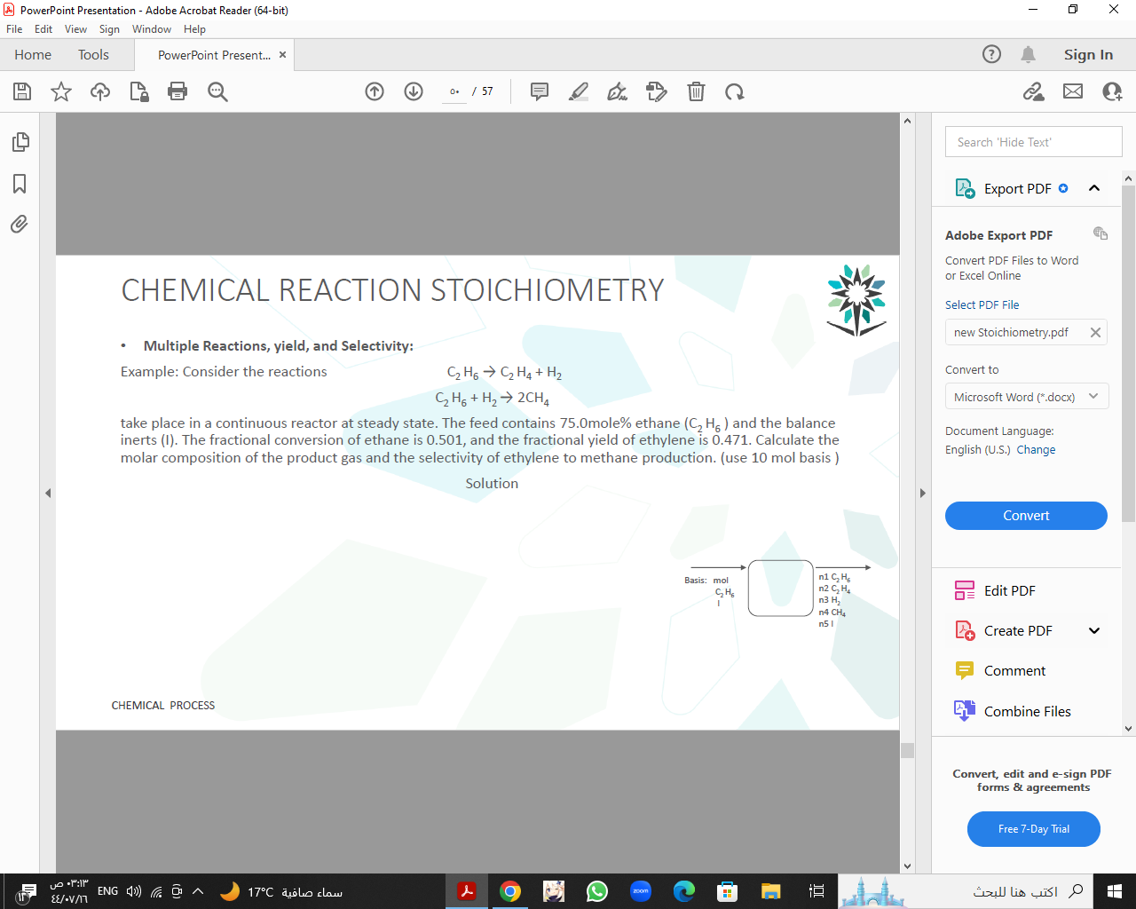 Solved CHEMICAL REACTION STOICHIOMETRY - Multiple Reactions, | Chegg.com