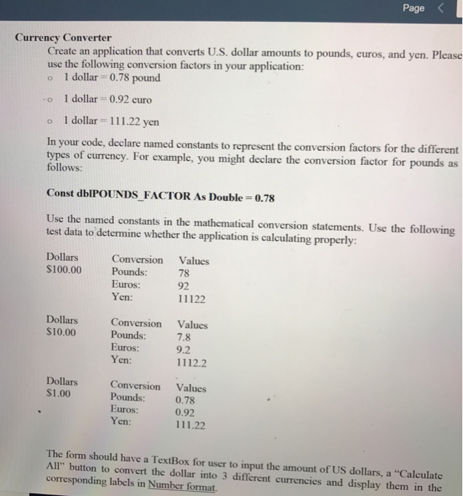 Solved Page ? Create an application that converts U.S. | Chegg.com