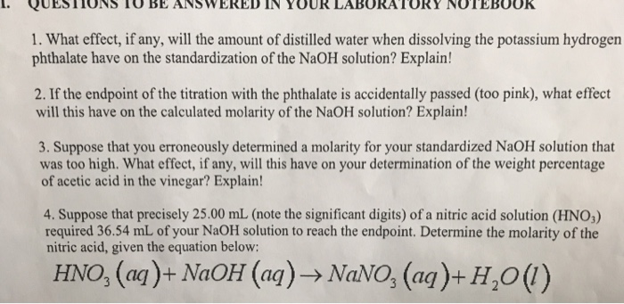 Solved QUESTIONS 10 BE ANSWERED IN YOUR LABORATORY NOTEBOOK | Chegg.com