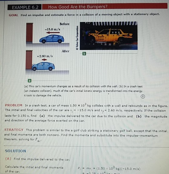 Solved EXAMPLE 6.2 How Good Are the Bumpers? GOAL Find an | Chegg.com