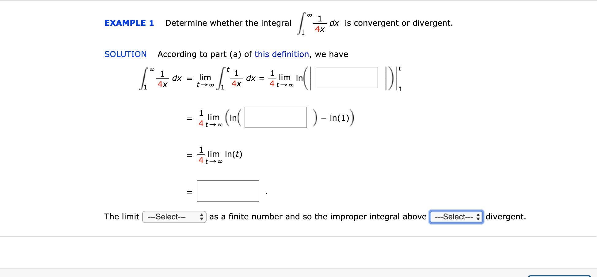 Solved EXAMPLE 1 Determine whether the integral dx is | Chegg.com