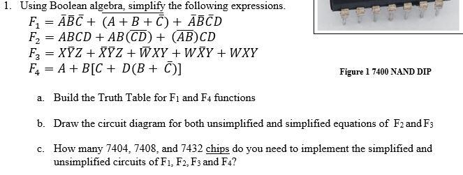 Solved 1. Using Boolean algebra, simplify the following | Chegg.com