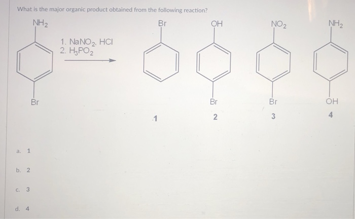Solved What is the major organic product obtained from the | Chegg.com