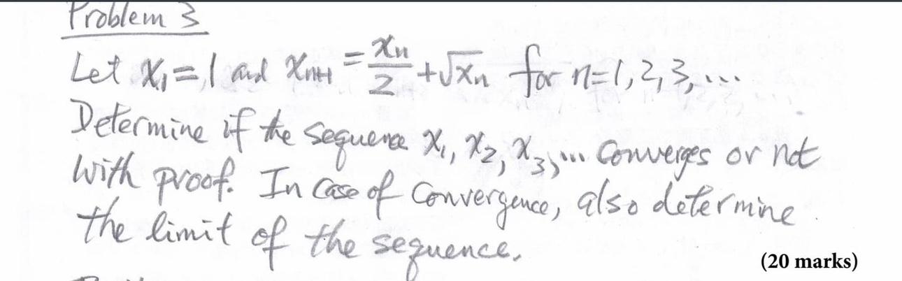 Solved Problem s Let x1=1 and xn+1=2xn+xn for n=1,2,3,… | Chegg.com