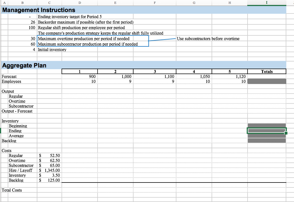 Solved Management Instructions Ending inventory target for | Chegg.com