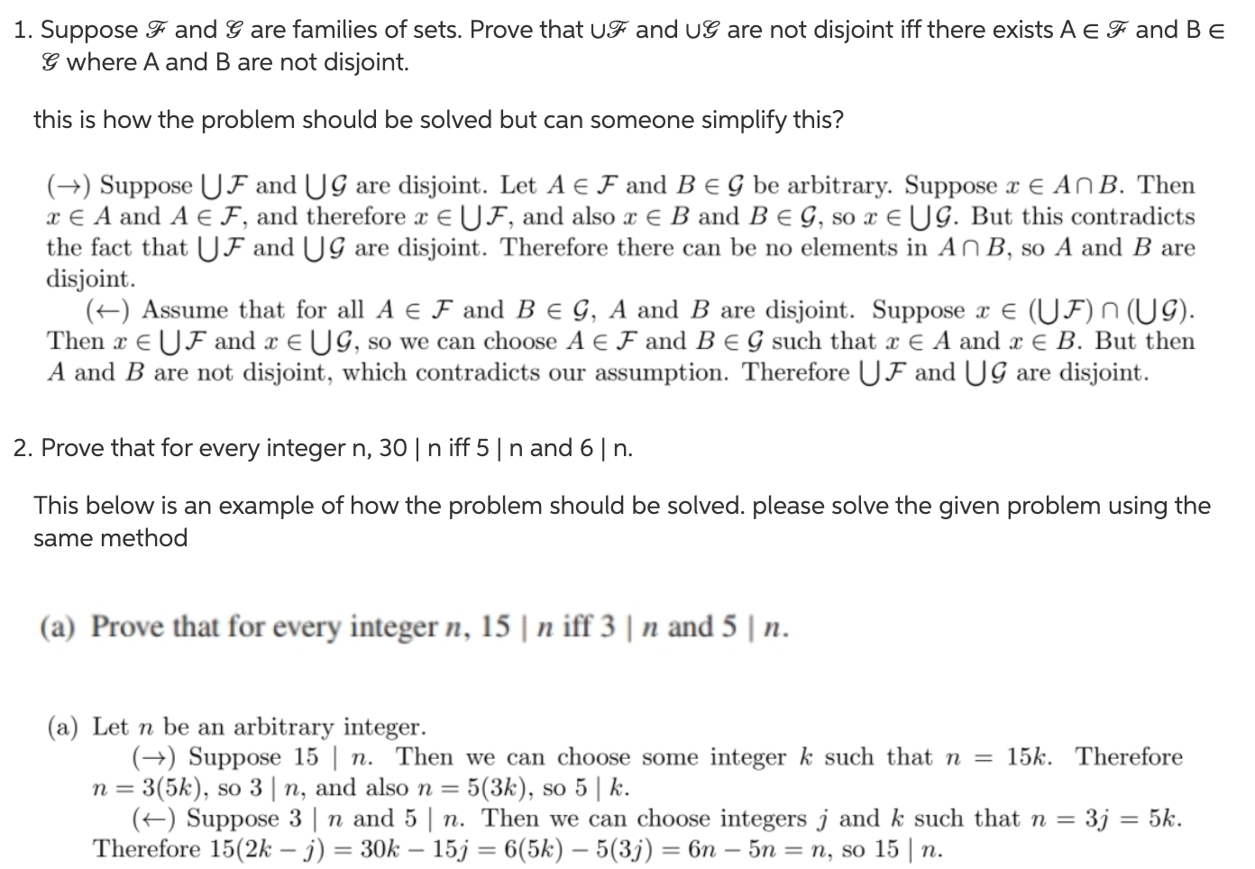 Solved 1. Suppose F and G are families of sets. Prove that | Chegg.com