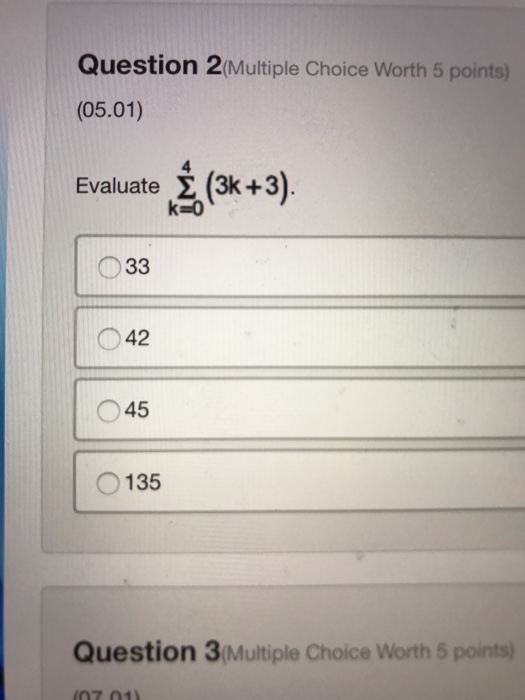 Solved Question 2(Multiple Choice Worth 5 points) (05.01) | Chegg.com