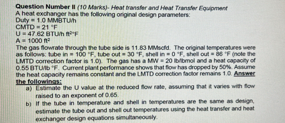 Solved Question Number II (10 Marks)- Heat transfer and Heat | Chegg.com