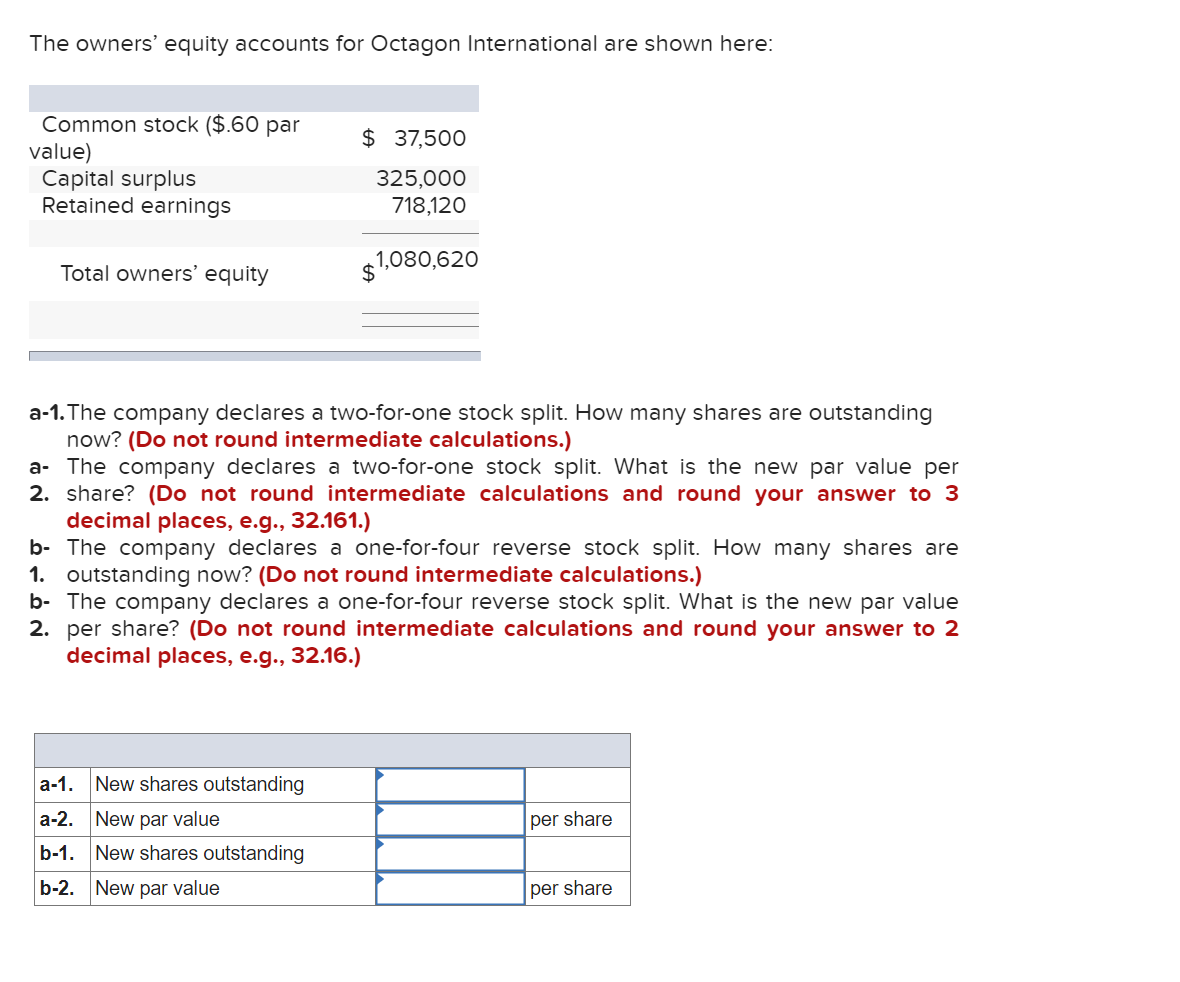 Solved The owners' equity accounts for Octagon International | Chegg.com
