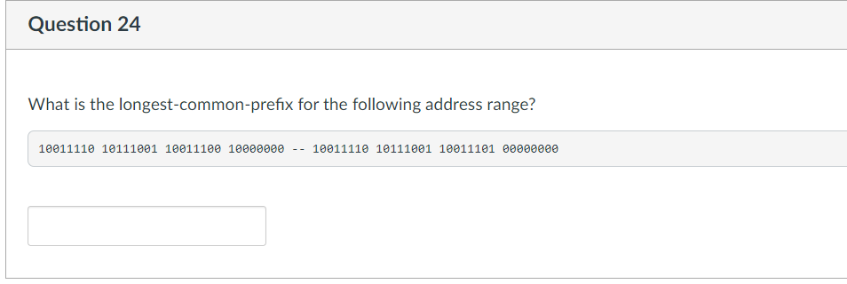 Solved Question 24 What is the longest-common-prefix for the | Chegg.com