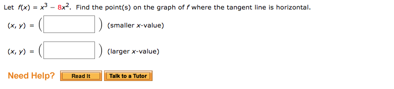 Solved Let f(x) = x3 − 8x2. Find the point(s) on the graph | Chegg.com