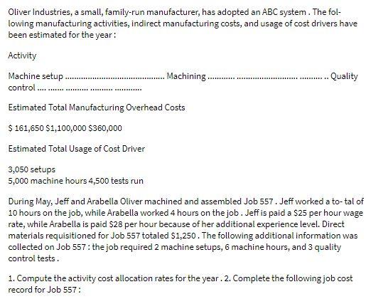 solved-oliver-industries-a-small-family-run-manufacturer-chegg