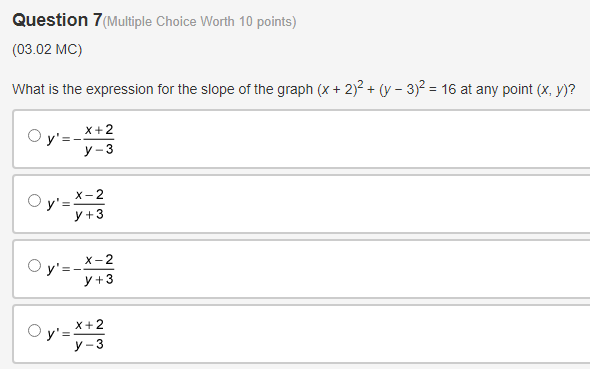 Solved Question 7(Multiple Choice Worth 10 points) (03.02 | Chegg.com