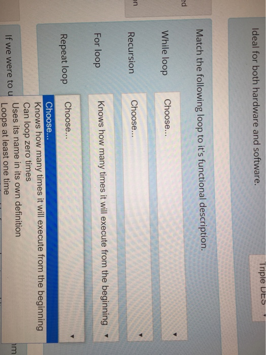 Solved Choose the correct for all four loop names. Match | Chegg.com
