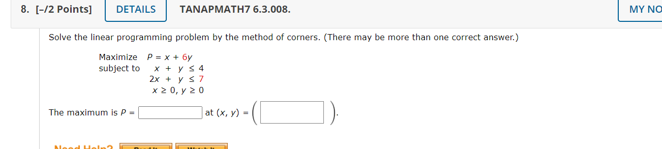 Solved Solve the linear programming problem by the method of | Chegg.com