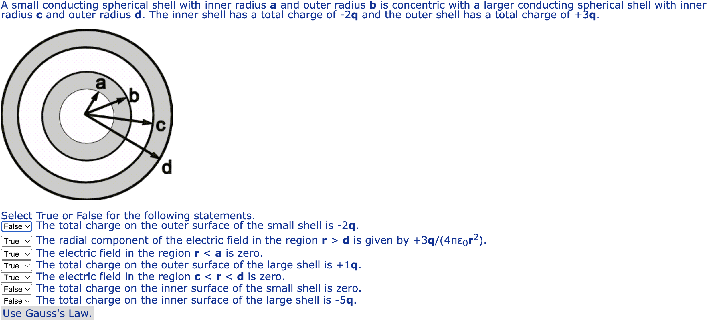 Solved Select True or False for the following statements. | Chegg.com