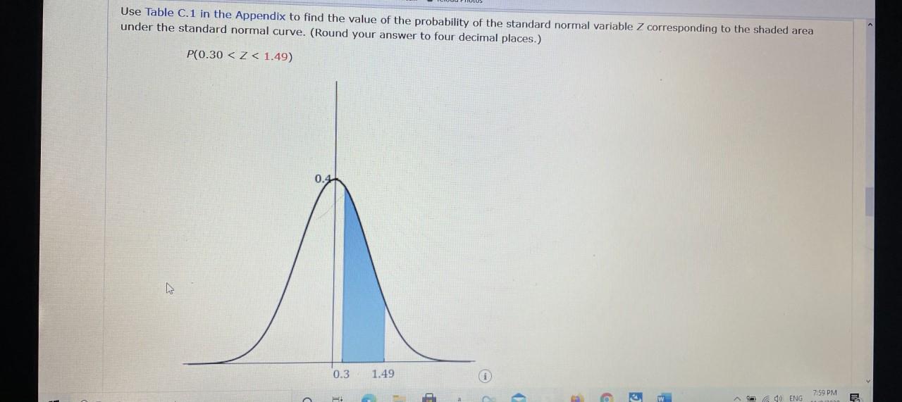 Solved Use Table C.1 in the Appendix to find the value of | Chegg.com