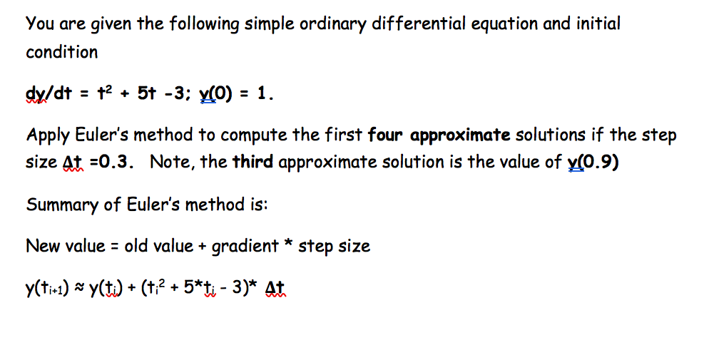 Solved You are given the following simple ordinary | Chegg.com