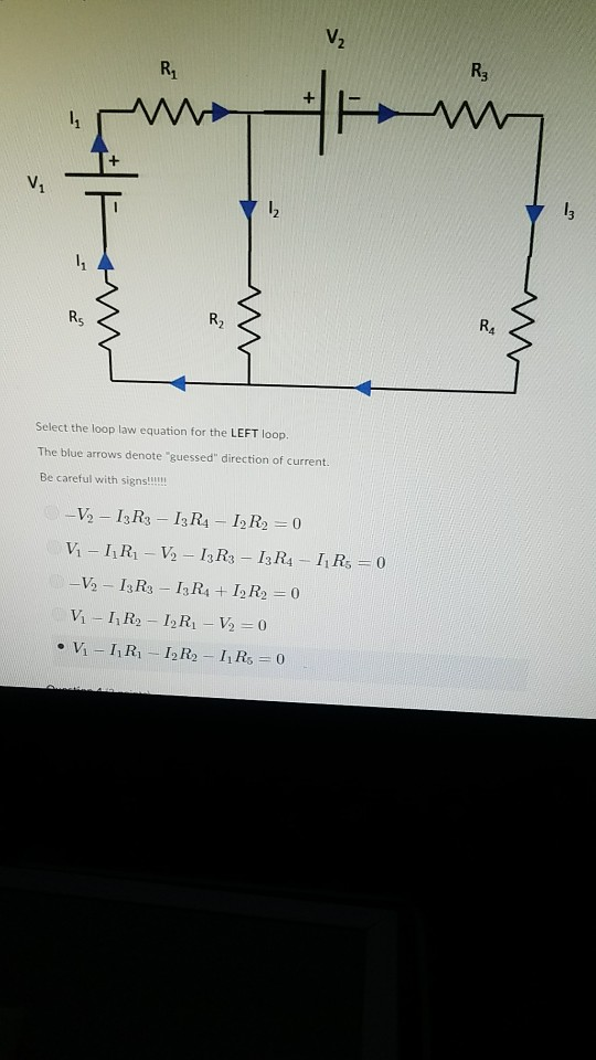 Solved Rs R2 R4 Select the loop law equation for the OUTSIDE | Chegg.com