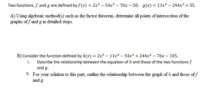Solved Two functions, f and g are defined by | Chegg.com