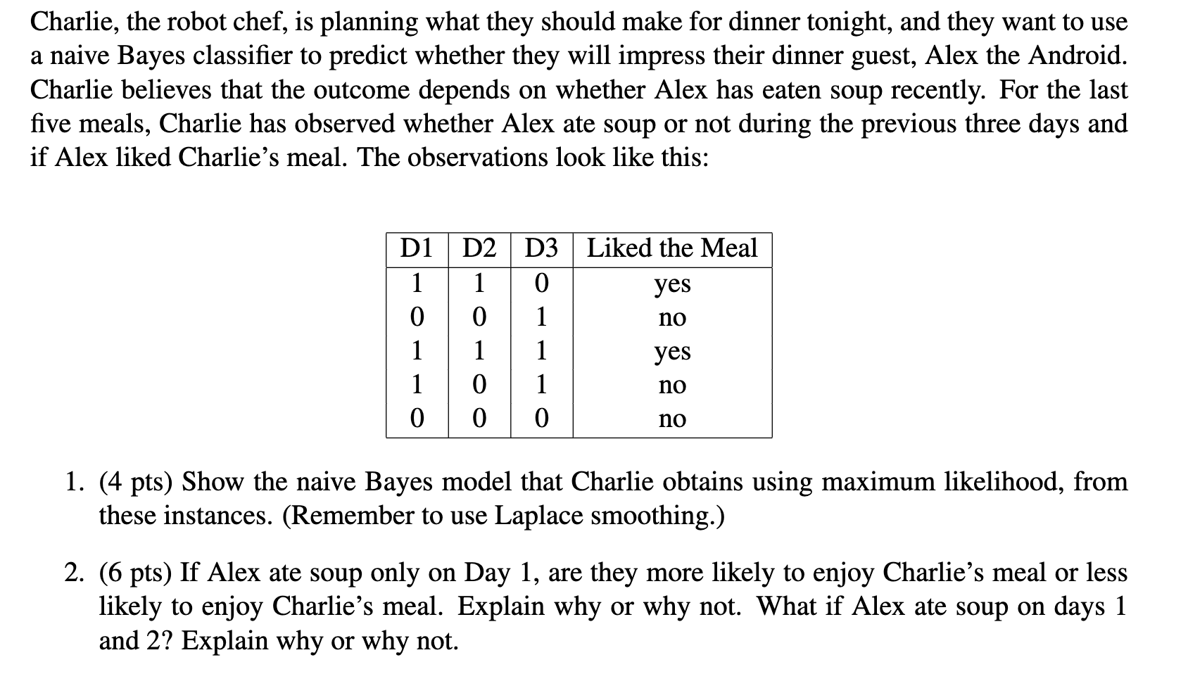 Solved Charlie, the robot chef, is planning what they should | Chegg.com