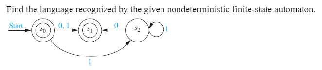 Solved Find the language recognized by the given | Chegg.com