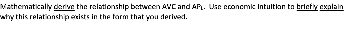 Solved Mathematically derive the relationship between AVC | Chegg.com