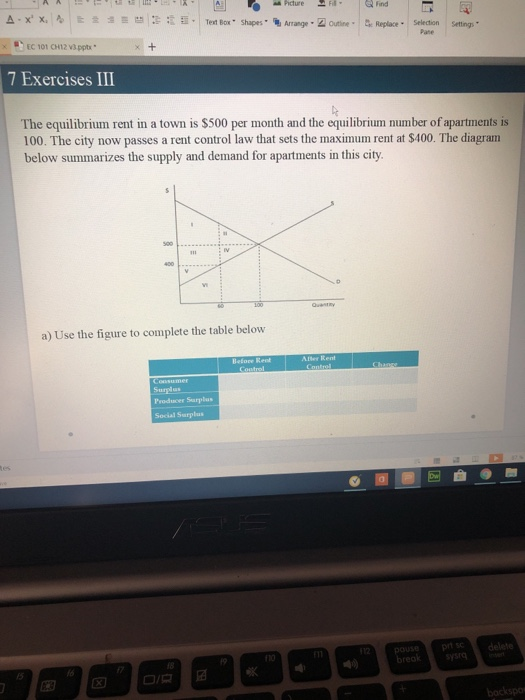 Solved C 101 0412 vappx 7 Exercises III The equilibrium rent | Chegg.com