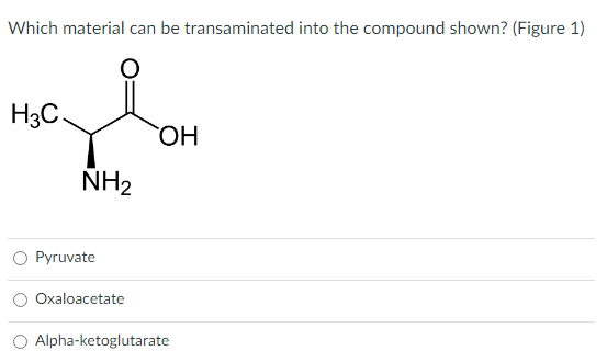 Solved Which material can be transaminated into the compound | Chegg.com