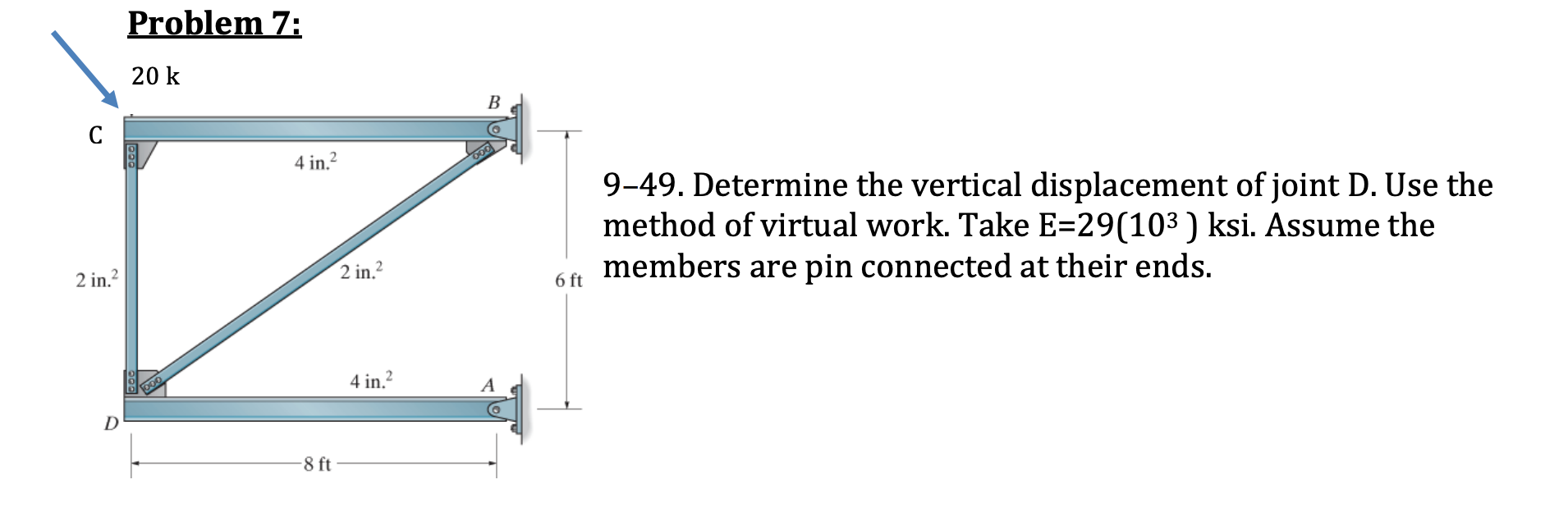 Solved 9–49. Determine the vertical displacement of joint D. | Chegg.com