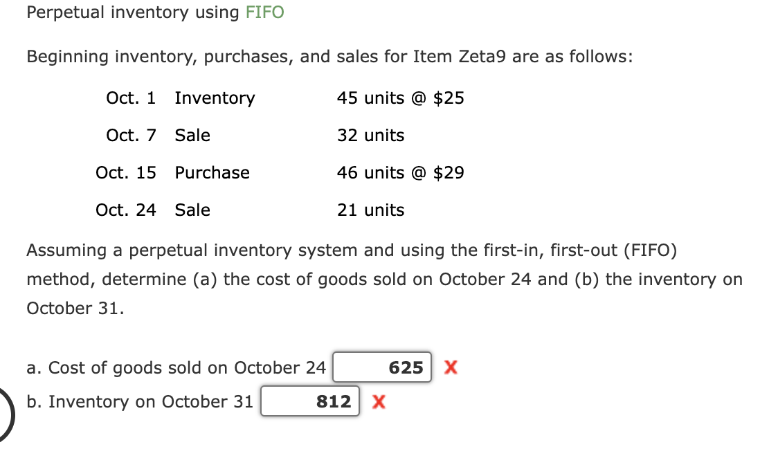 Solved Perpetual inventory using FIFO Beginning inventory, | Chegg.com